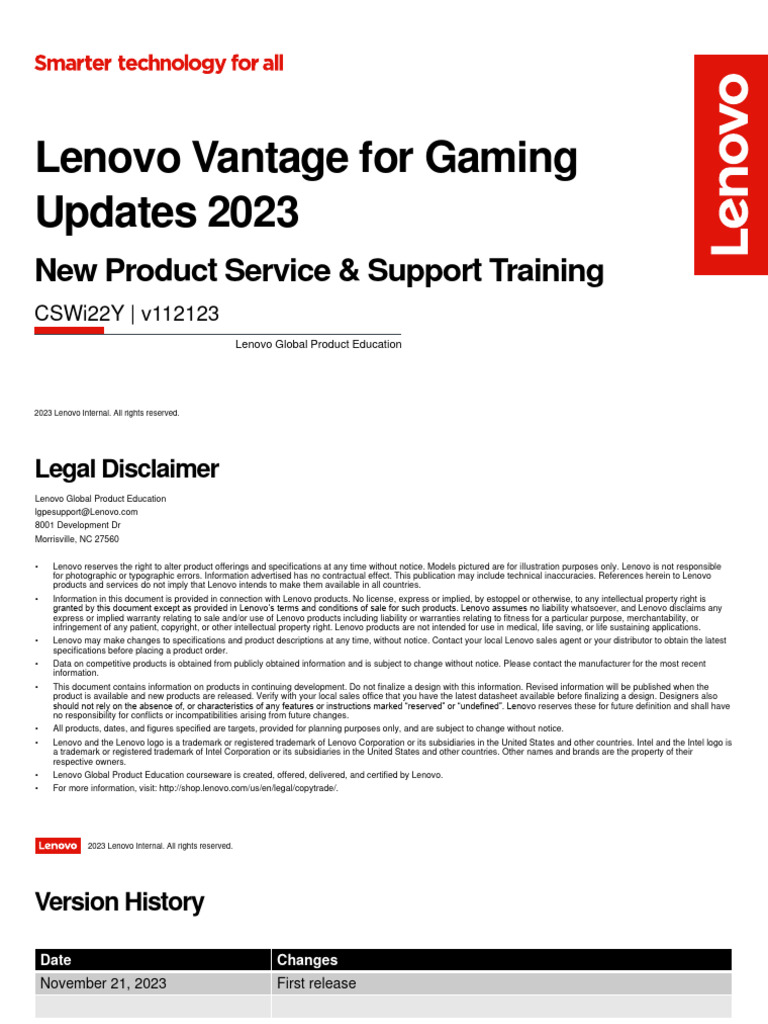 Lenovo Vantage For Gaming Updates | PDF | Lenovo | Computer Keyboard