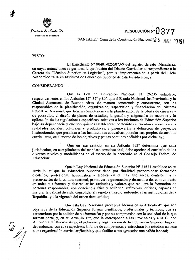 Diseño Logistica-2016 - Res - 377-16 - Logistica | PDF | Logística ...