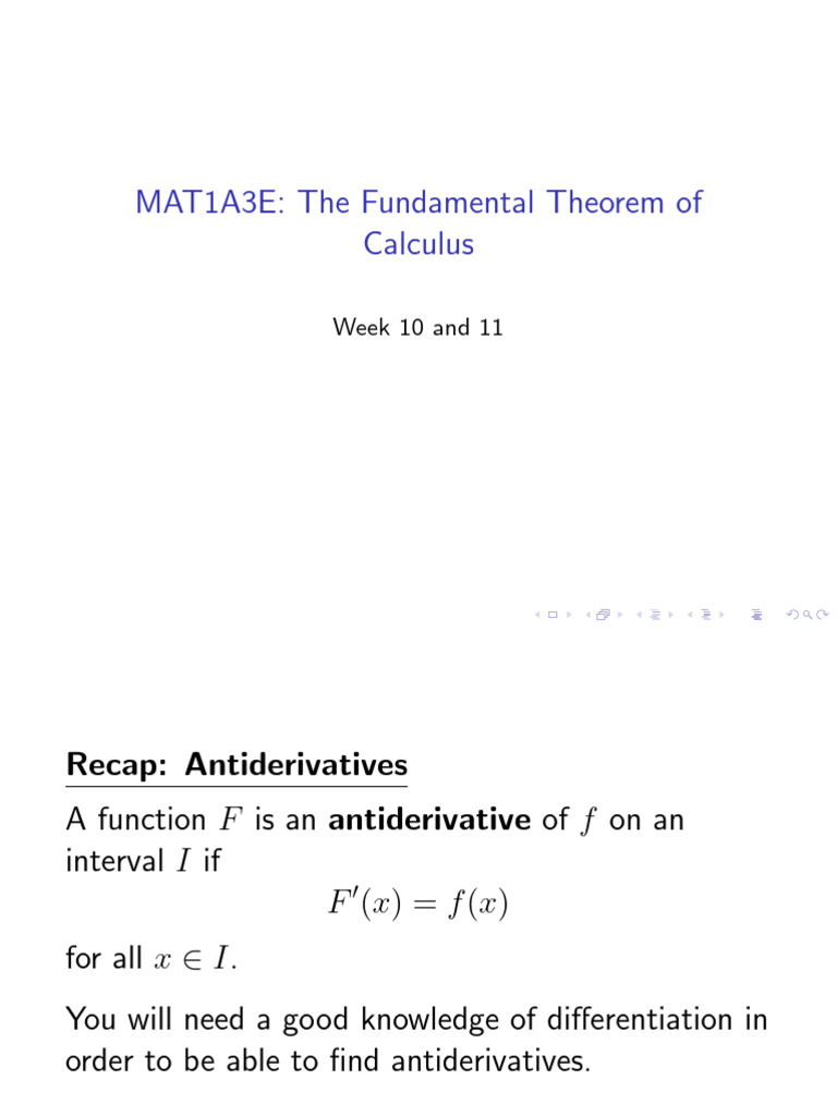 Fundamental Theorem of Calculus Explained | PDF | Integral | Function (Mathematics)