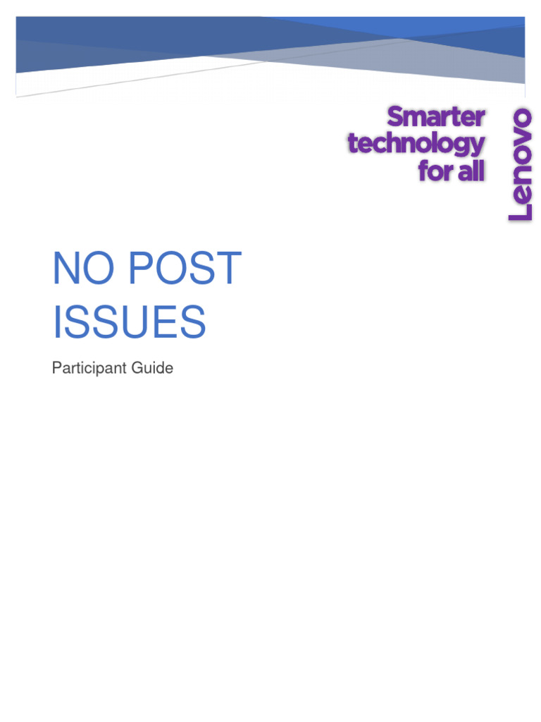 Participant Guide - No POST Issues | PDF | Laptop | Computer Hardware