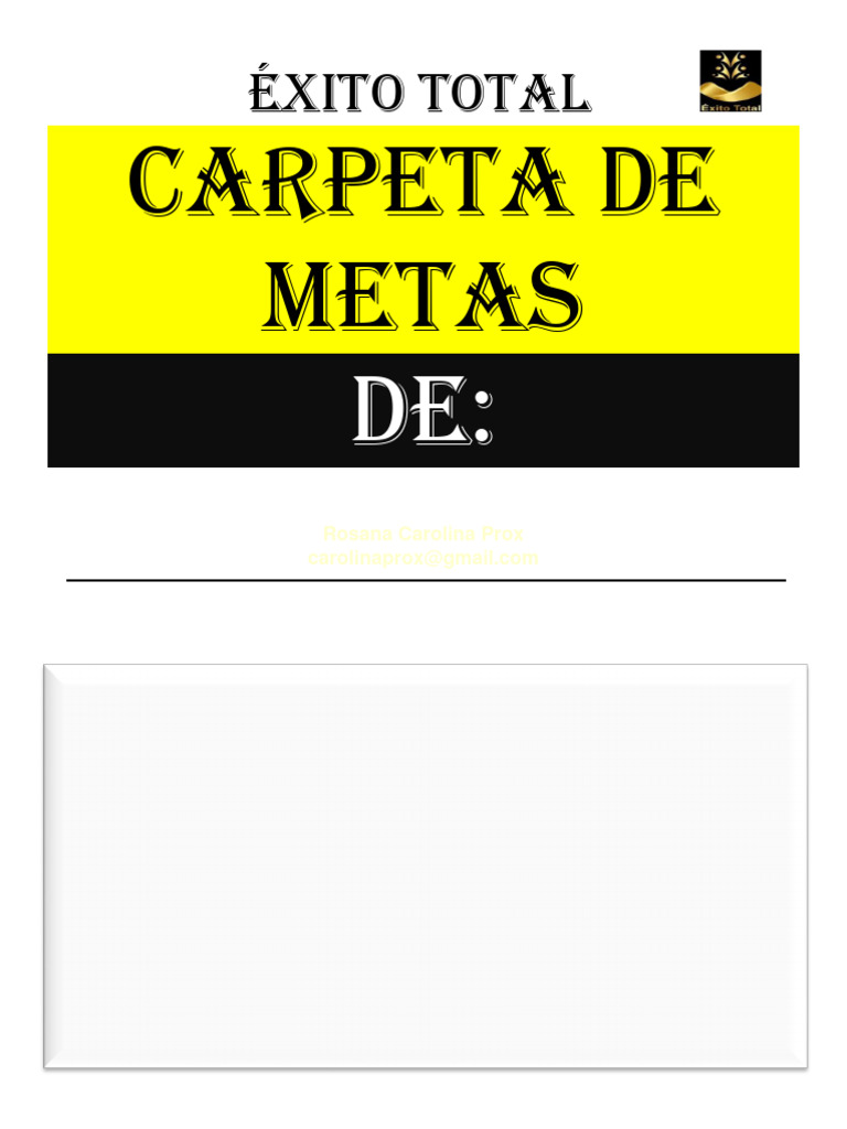 CARPETA+DE+METAS+ | PDF