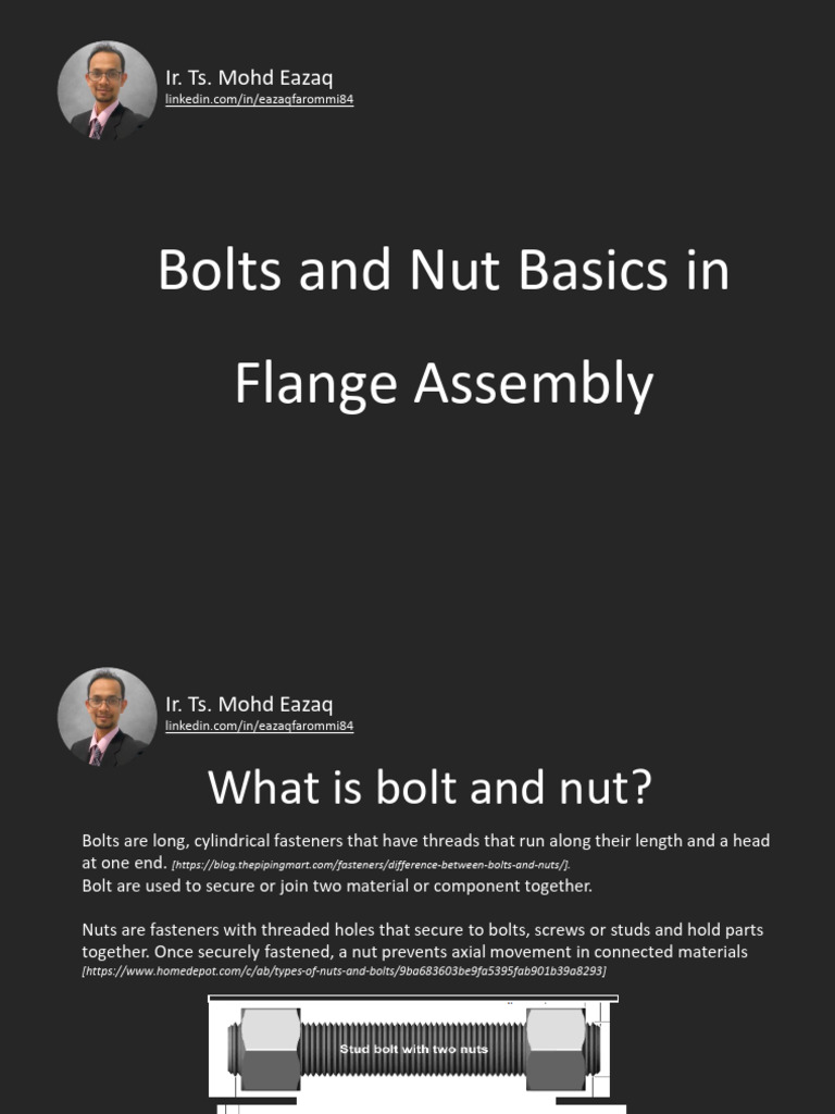 Bolt and Nut Basics in Flange Assembly | PDF | Screw | Nut (Hardware)