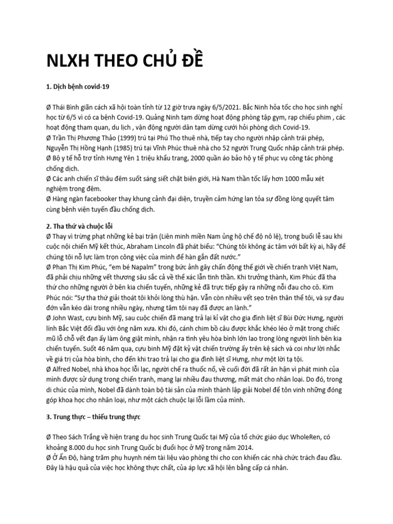 NLXH THEO CHỦ ĐỀ | PDF