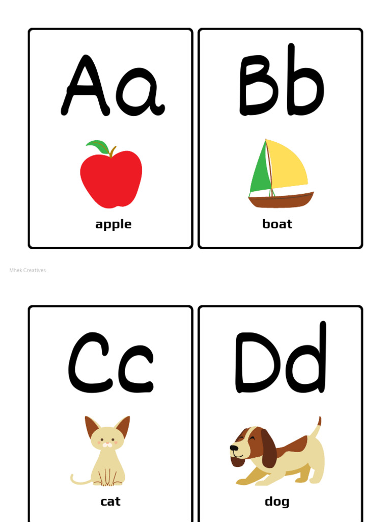 Alphabet Flashcards A4 | PDF