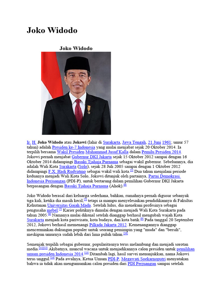 Joko Widodo (B Indo) | PDF