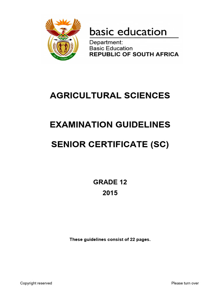 Agricultural Sciences GR 12 Exam Guidelines 2015 Eng | PDF | Ruminant ...