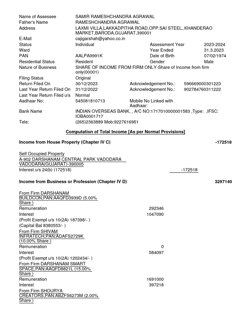 Computation 23-24 Samir | PDF | Interest | Taxes