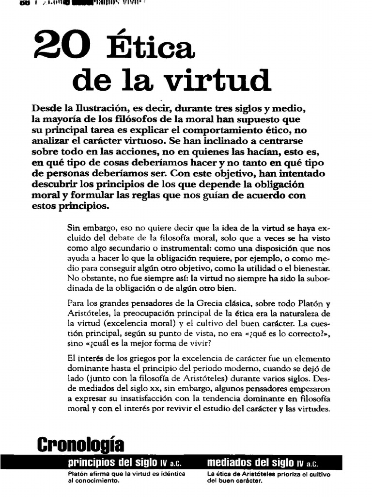 Etica de la Virtud | PDF | Virtud | Moralidad