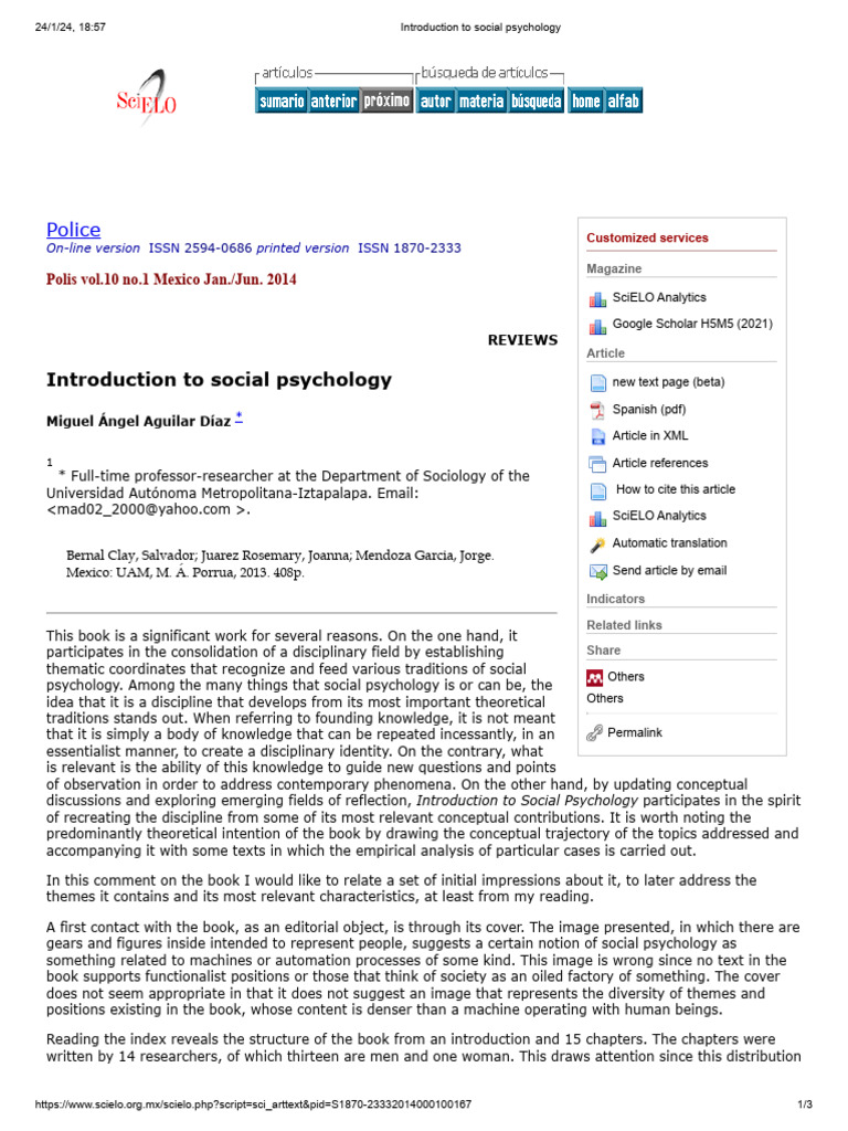 Introduction to social psychology | PDF | Psychology | Thought