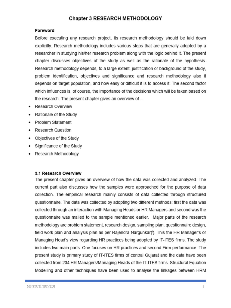 13 - Chapter 3 Research Methodology | PDF | Sampling (Statistics) | Methodology
