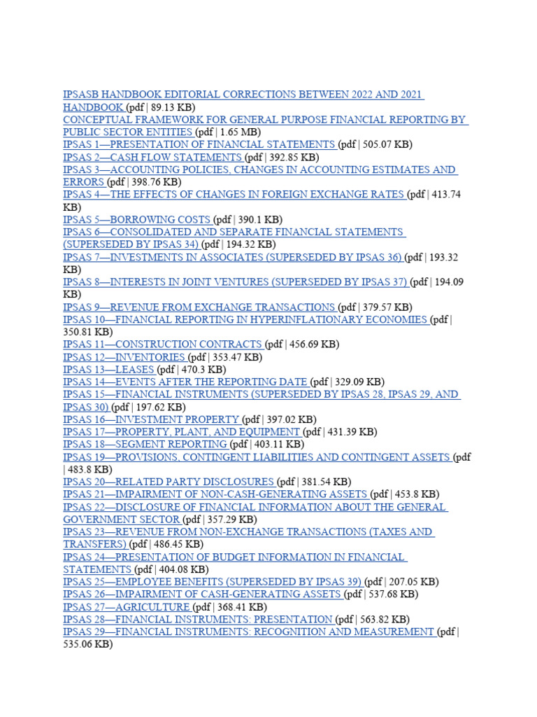 Ipsasb Handbook Editorial Corrections Between 2022 and 2021 Handbook ...