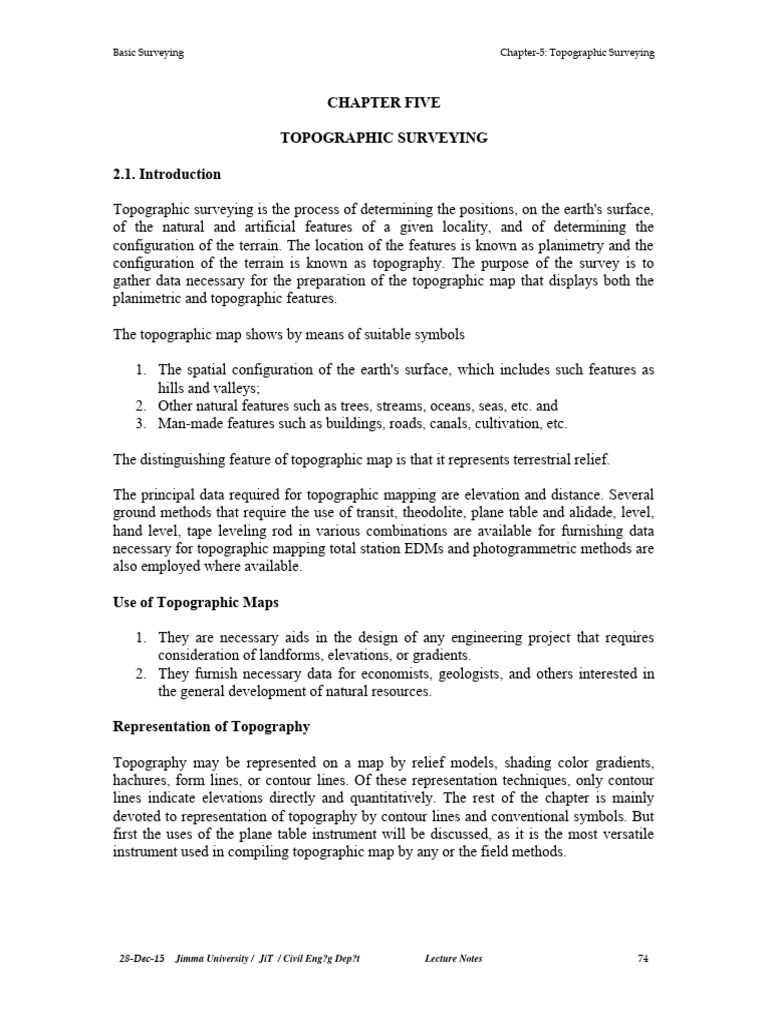 Topographic Surveying Techniques | PDF | Topography | Contour Line