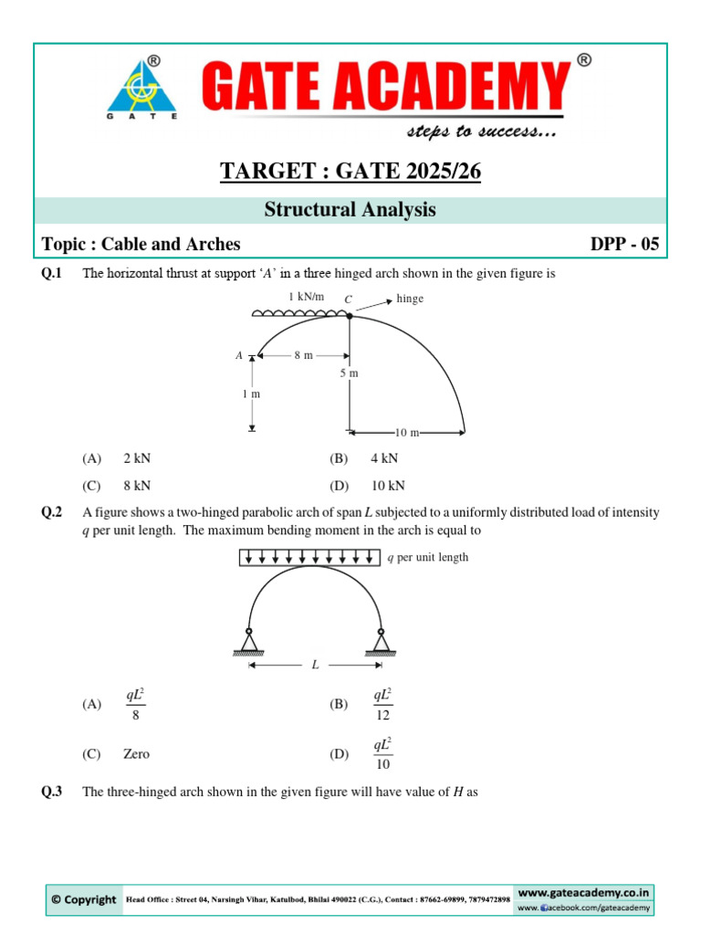 DPP - 05 (Structural Anlaysis) | PDF | Continuum Mechanics | Classical Mechanics