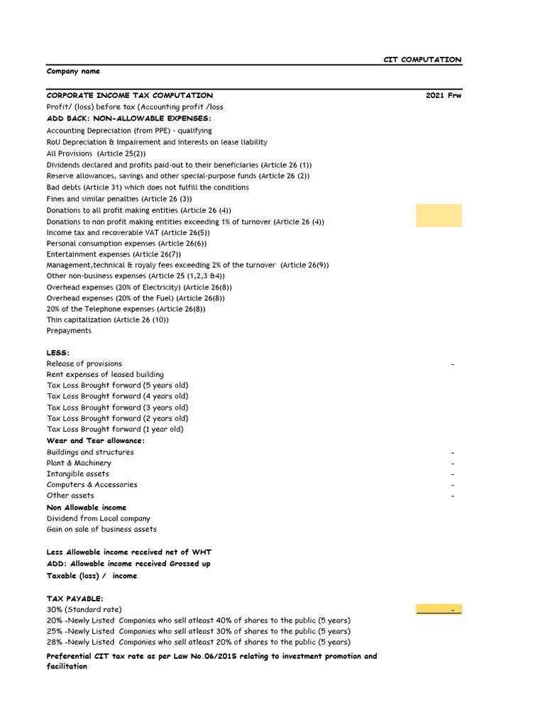 2021 Corporate Income Tax Guide | PDF | Taxes | Expense