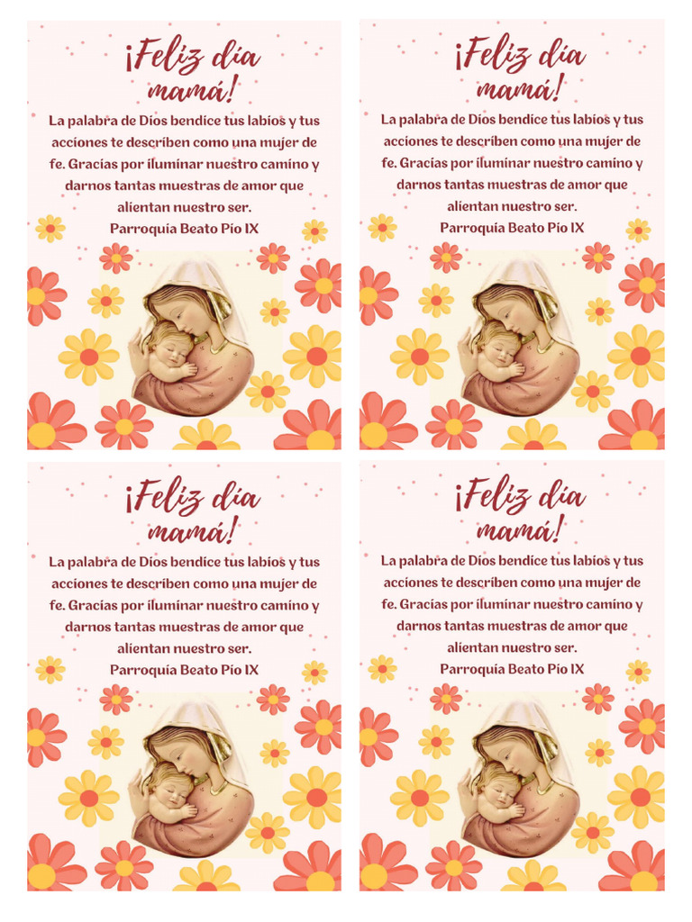 Tarjeta Del Dia De La Madre Pdf