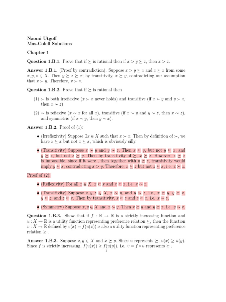 Rational Preference Relations and Utility Functions | PDF | Demand | Mathematical Concepts