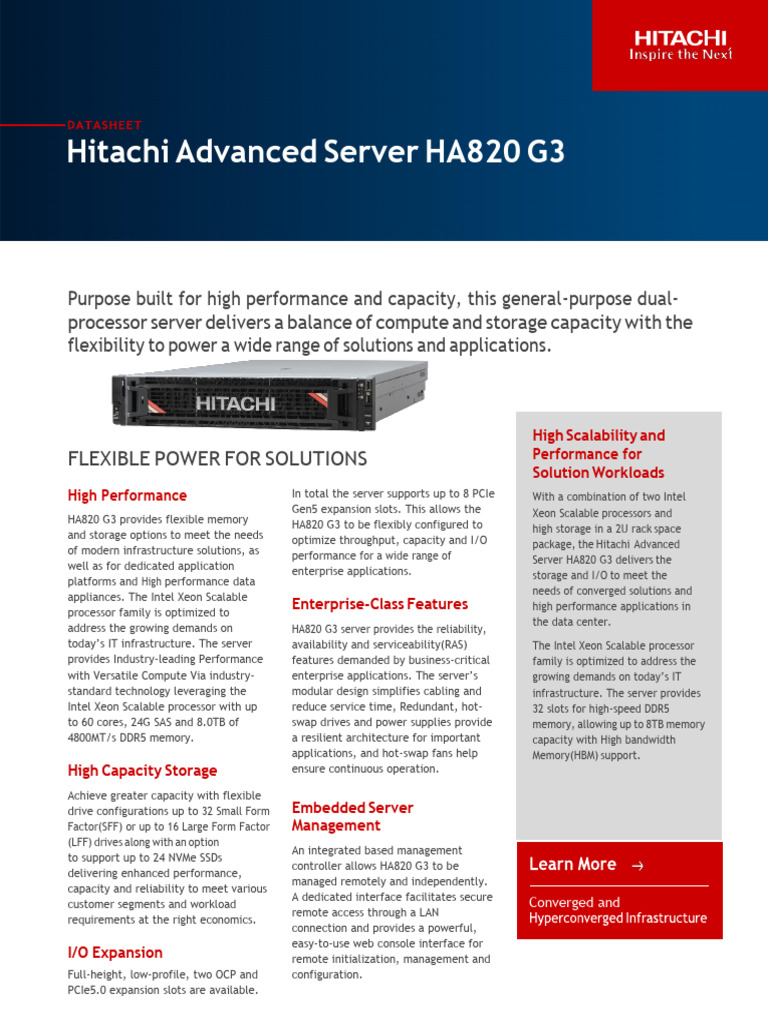 Ha820 G3 Specs Spa | PDF | Scalability | Computer Data Storage