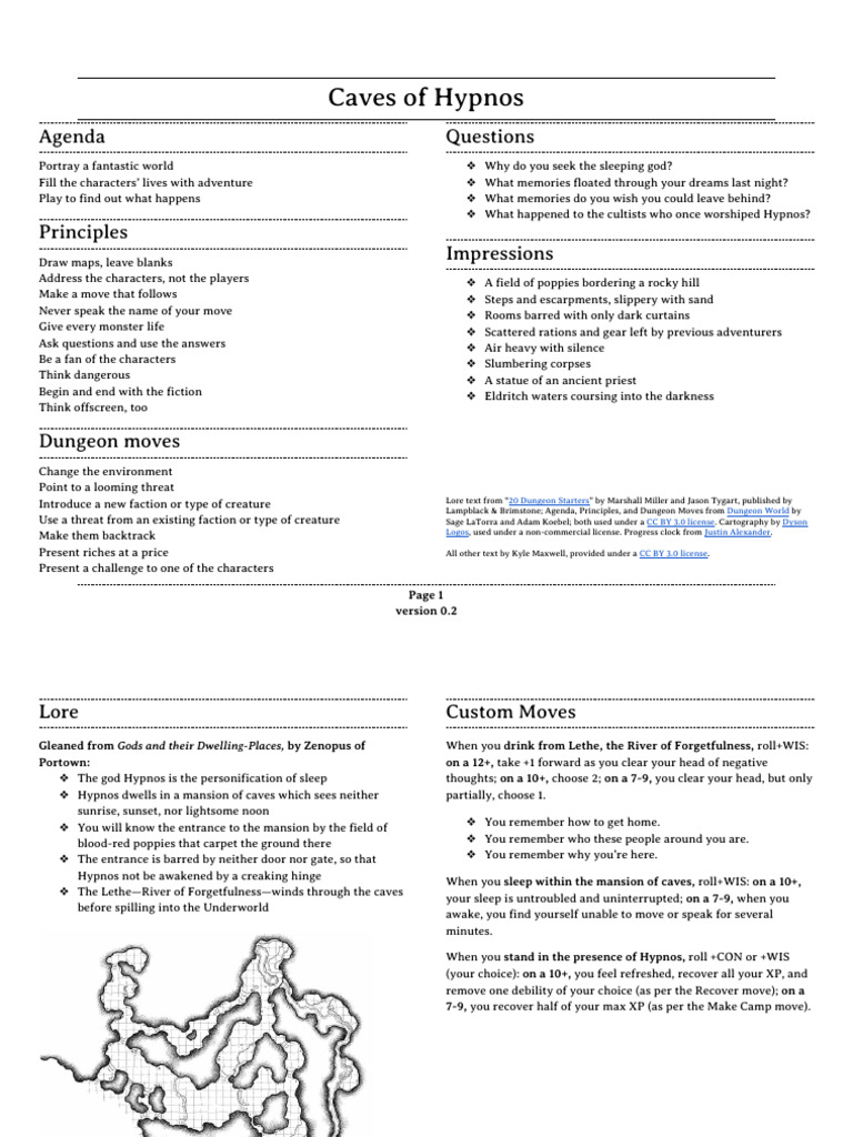 Caves of Hypnos v0.2 | PDF