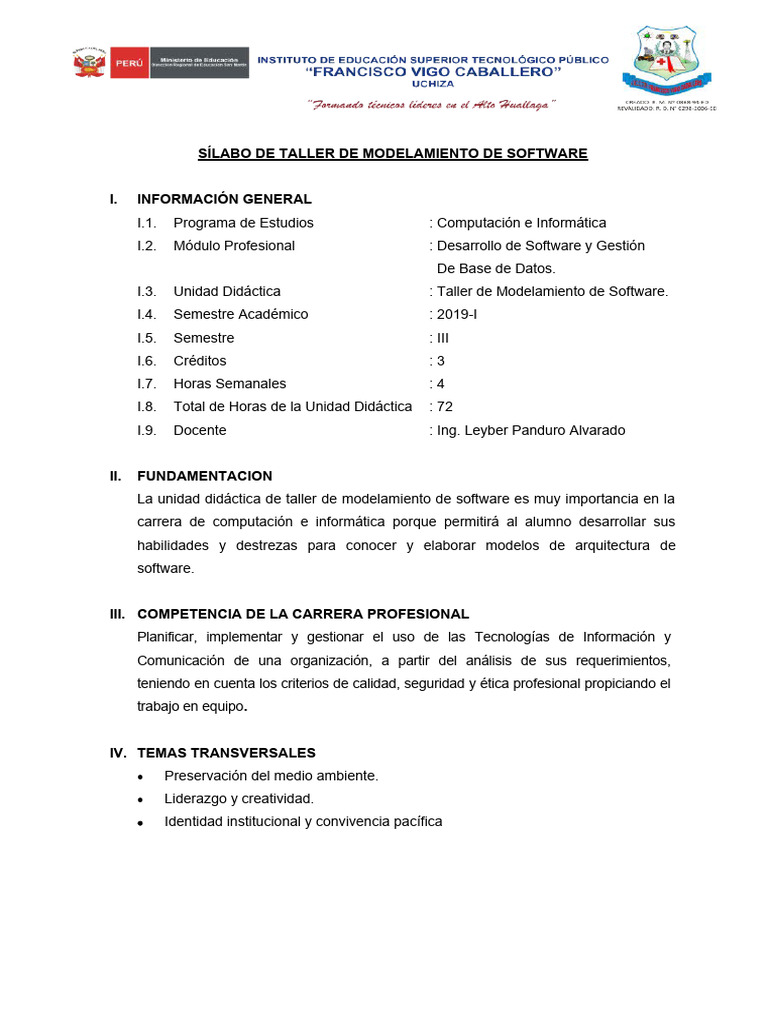 Taller de Modelamiento de Software | PDF | Software | Lenguaje de ...