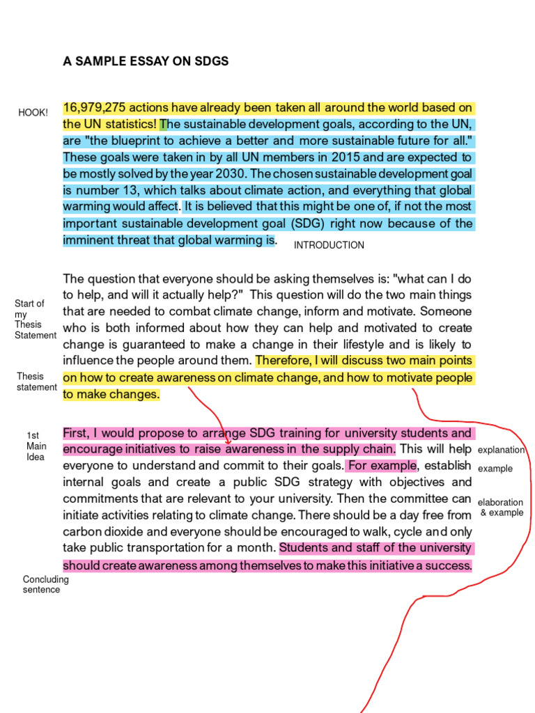 A Sample Essay On SDGS | PDF | Sustainability | Climate Change