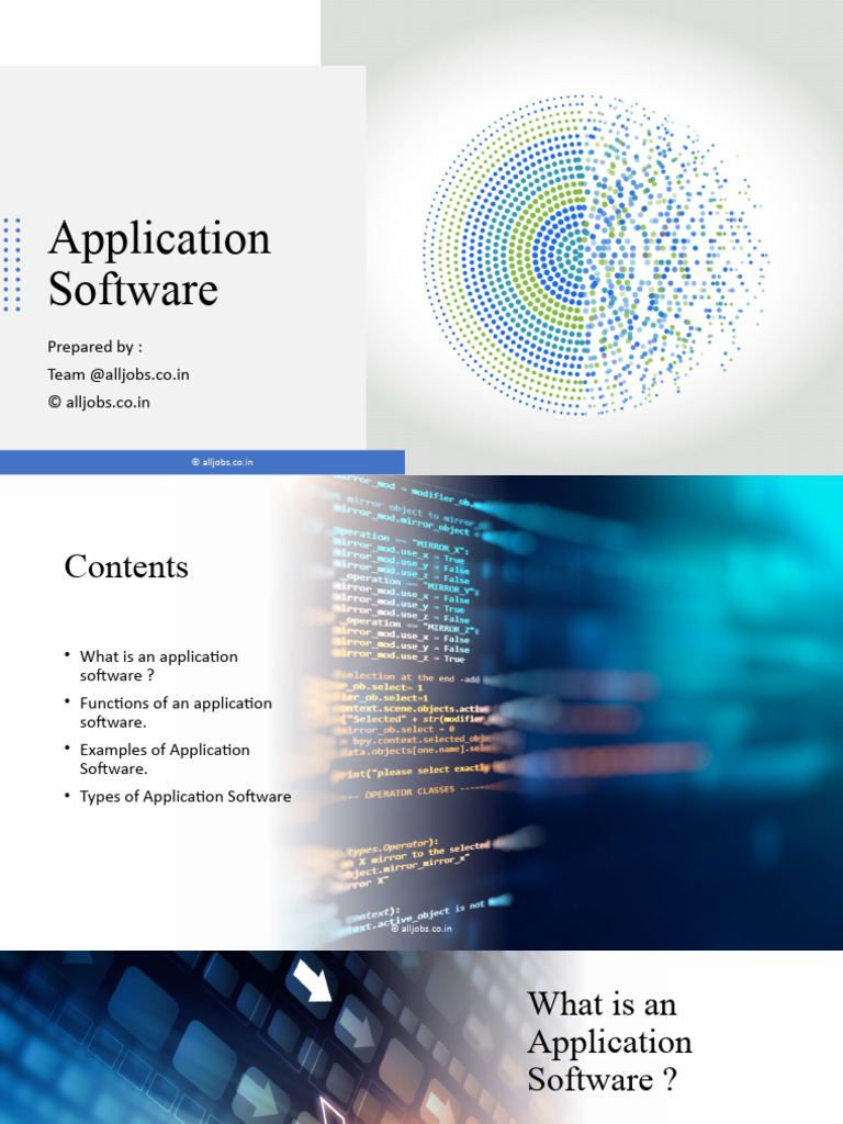 Application Software PPT by Alljobs - Co - .In | PDF | Application ...