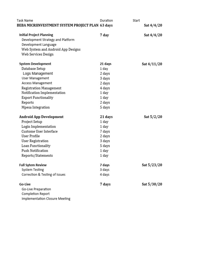 E-commerce System Project Plan | PDF