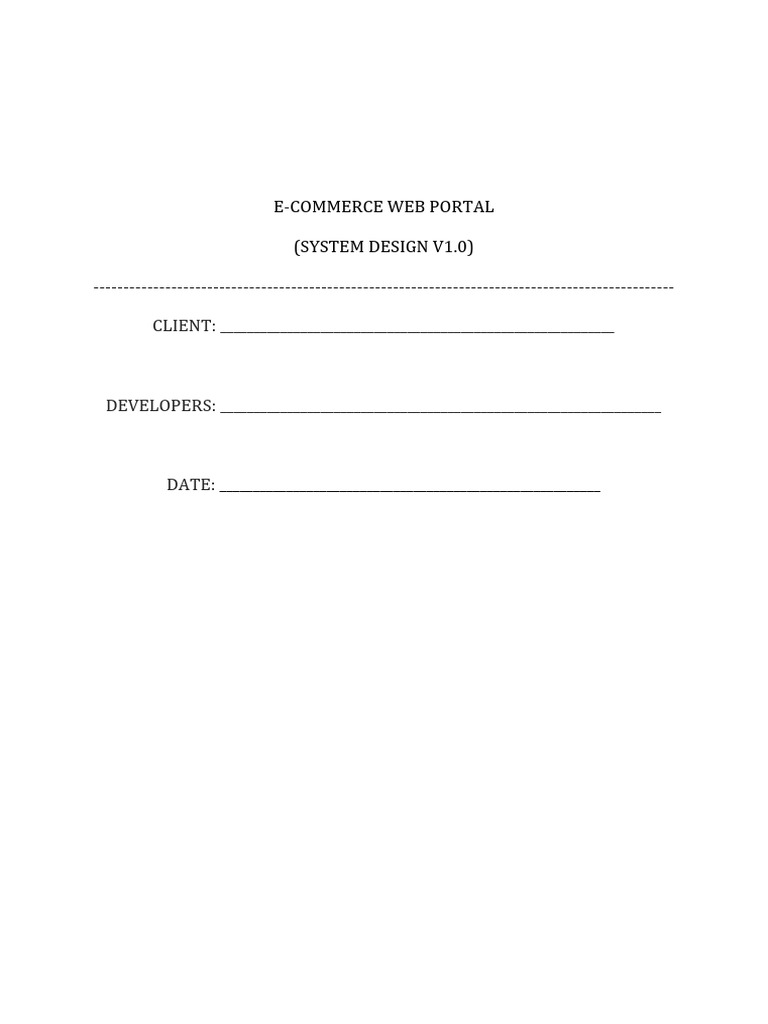 E Commerce System Design V1 0 Pdf Computing Software