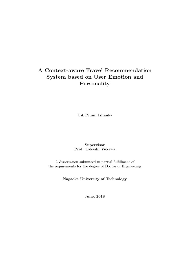 A Context Aware Travel Recommendation System Based Oon User Emotion and ...