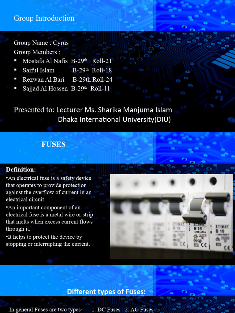 Fuse Types and Protection Overview | PDF | Fuse (Electrical ...