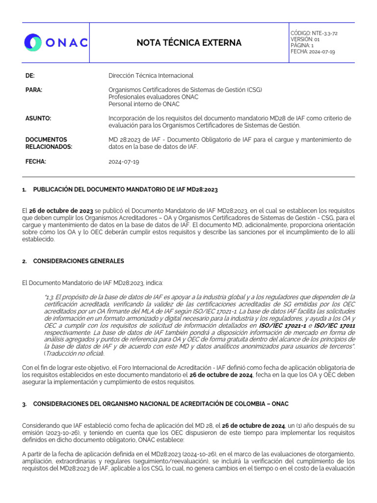 NTE 3.3 72 Nota Tecnica Externa MD 28 V1 | PDF | Informática
