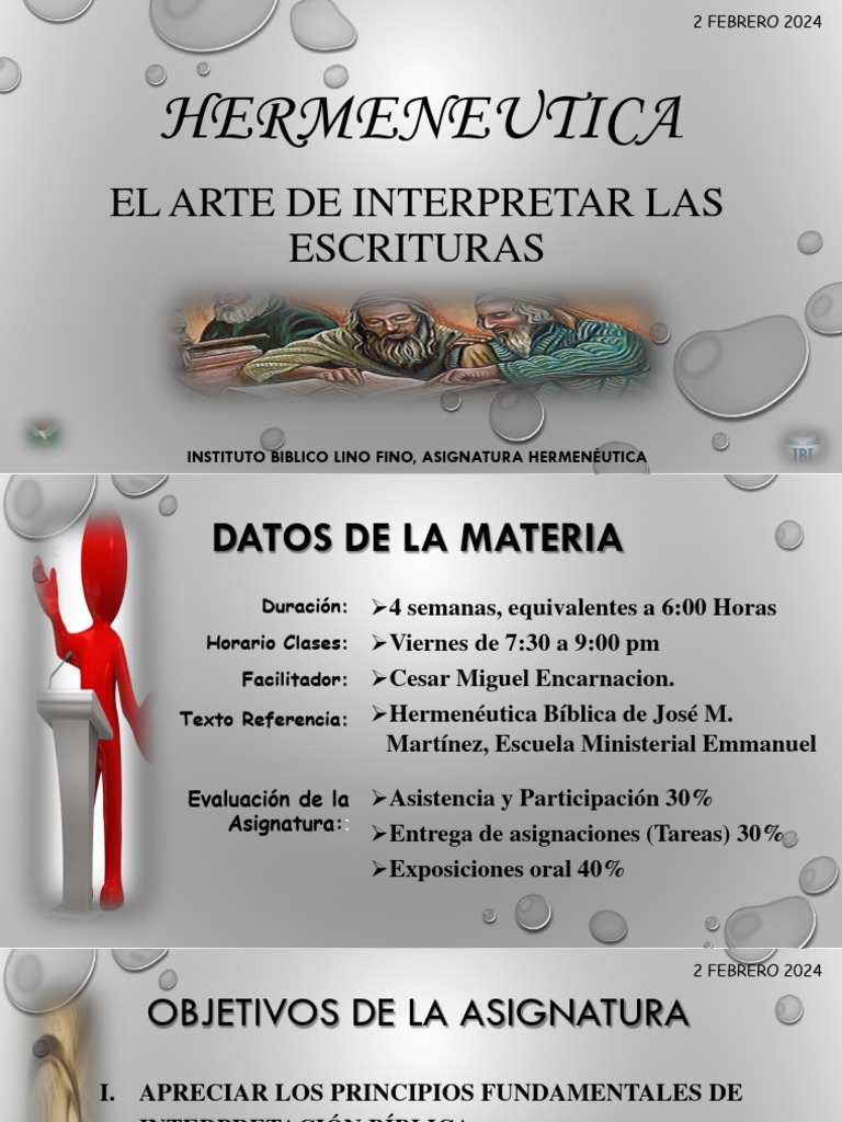 Clase 1 Hermeneutica 2 Febrero 2024 | PDF | Biblia | Hermenéutica Bíblica
