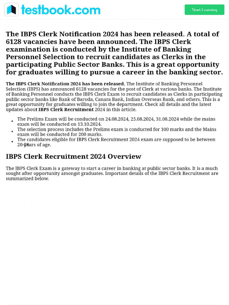 IBPS ClerkExam Info | PDF