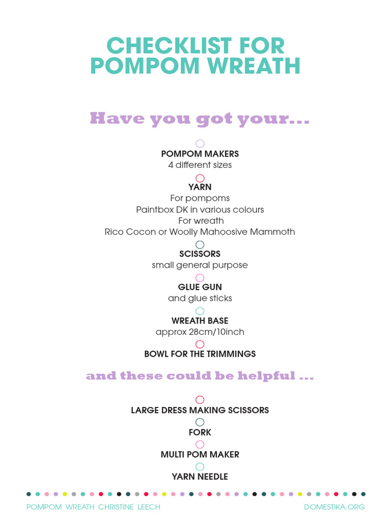 Pompom Checklist | PDF