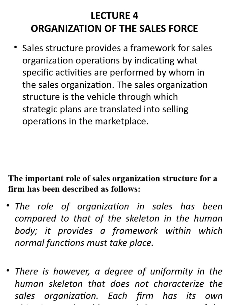 Week 4 Sales Management Slides | PDF | Sales | Strategic Planning