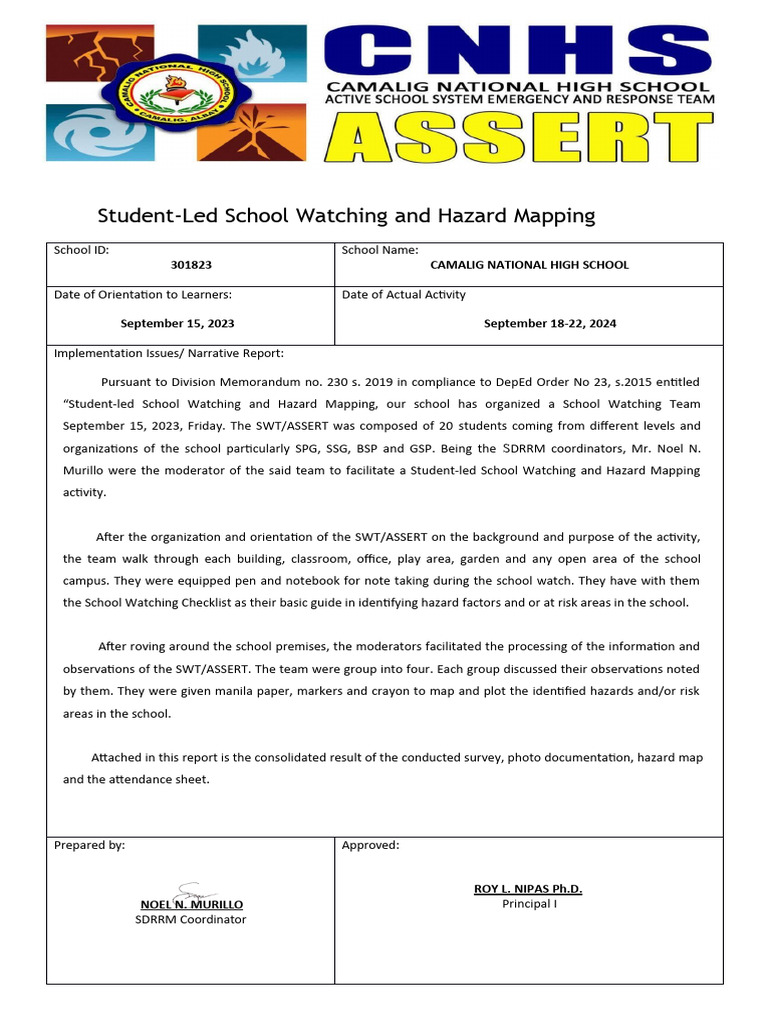Student-Led School Watching and Hazard Mapping | PDF