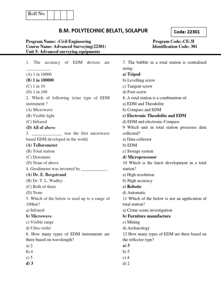 ASU Unit 5c | PDF | Contour Line | Surveying