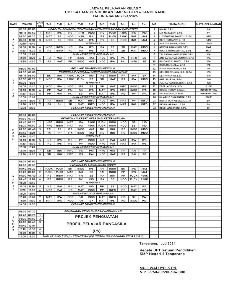 Jadwal K7 24 25 | PDF