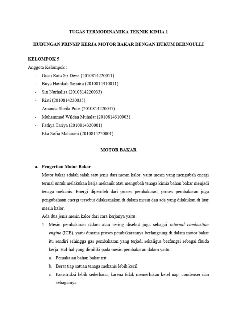 Prinsip Kerja Motor Bakar 4 Langkah | PDF