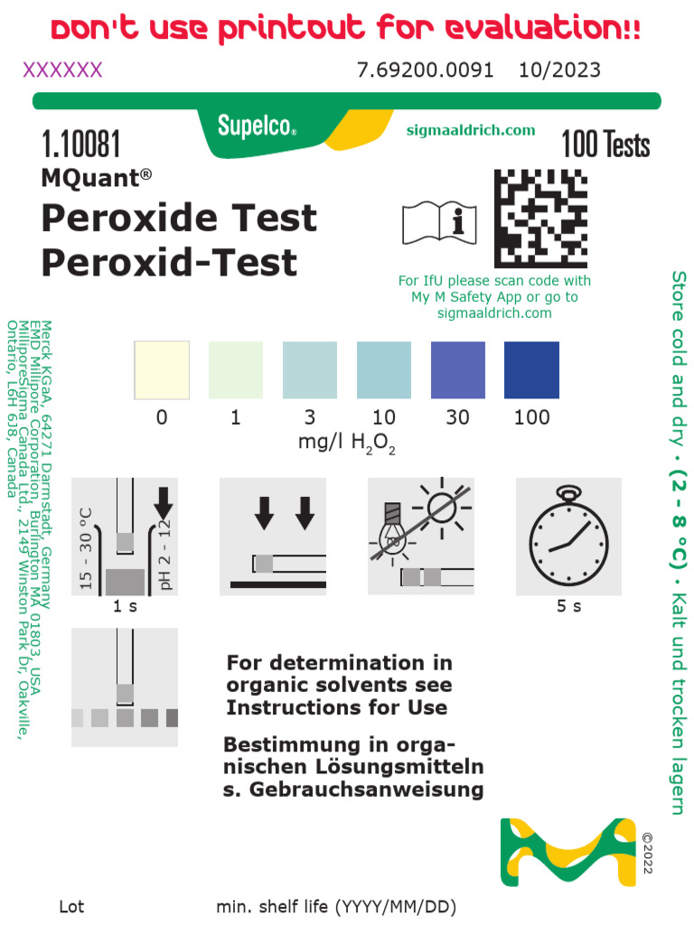 1.10081 100 Tests: Peroxide Test Peroxid-Test | PDF | Companies Of The ...