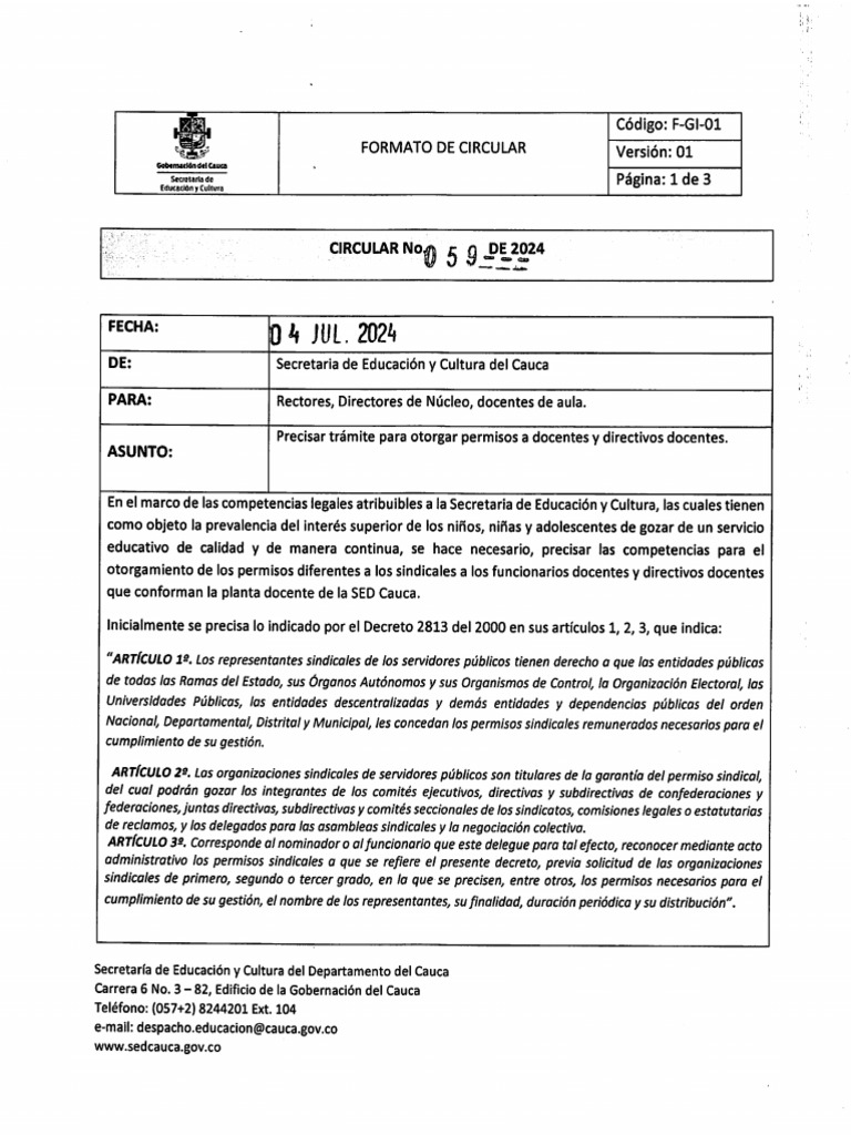 Circular 059 2024 | PDF