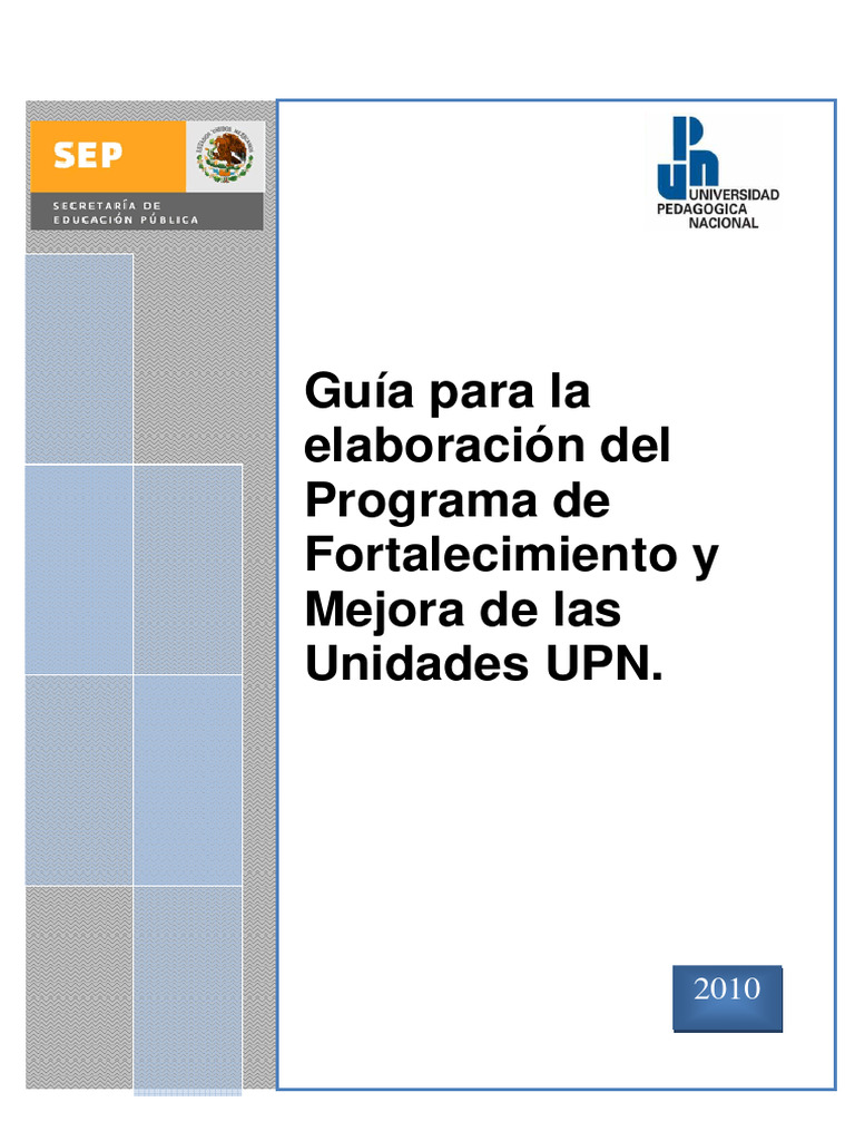 Upn. Guia Programa de Fortalecimiento Unidades Upn | PDF | Planificación | Enseñando