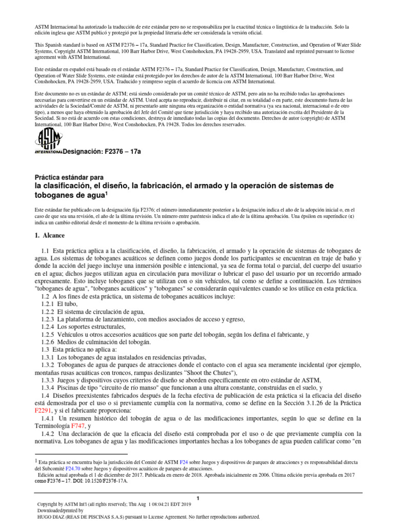 ASTM F2376-SP.2020cspc4389 - WATER - SLIDES PDF | PDF | Agua | Hormigón