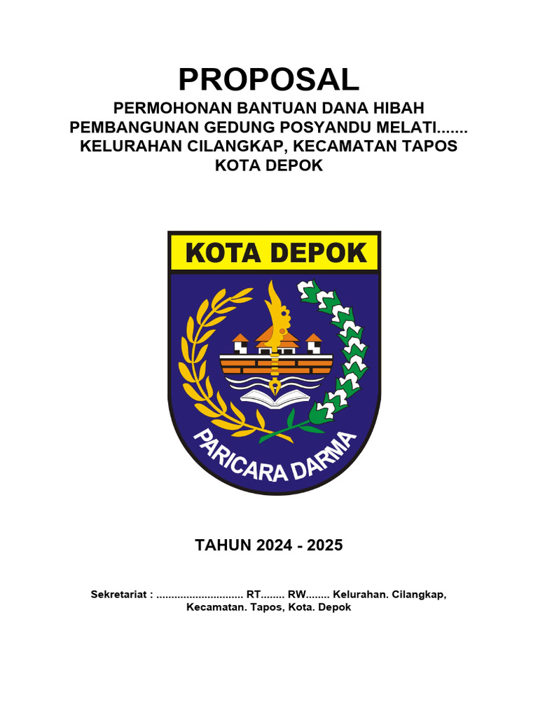 Contoh Proposal Pembangunan Gedung Posyandu | PDF