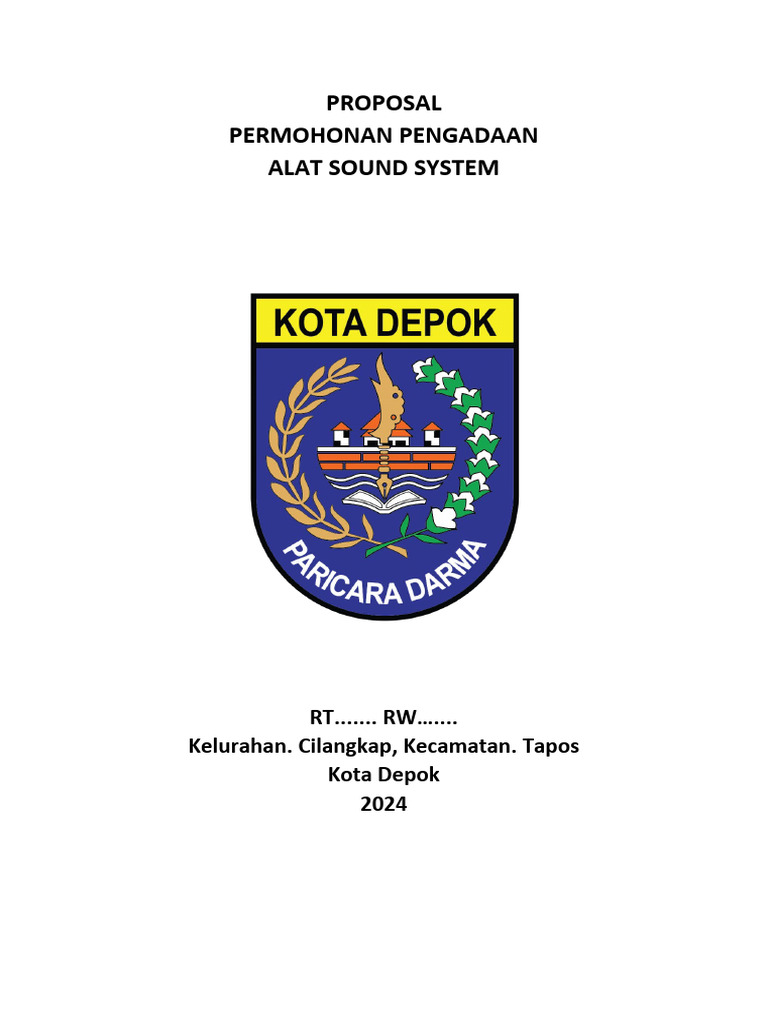 Contoh Proposal Pengadaan Sound System | PDF