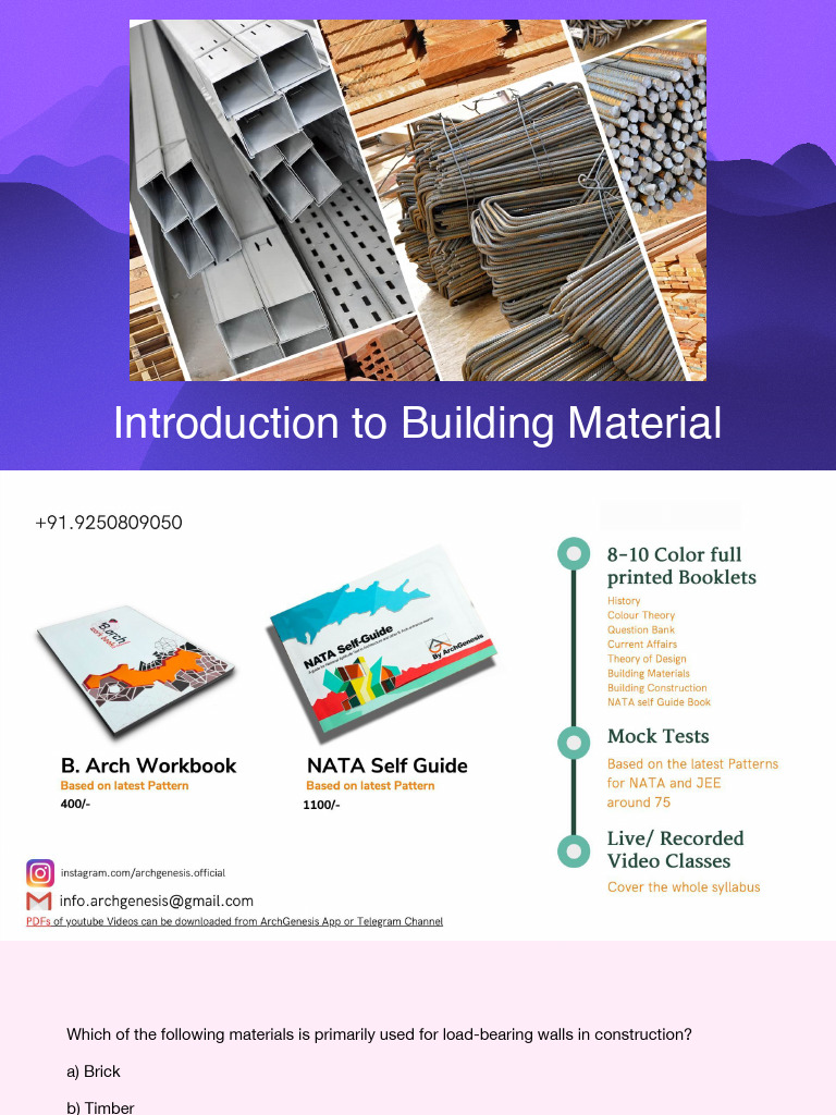 Overview of Building Materials | PDF | Cement | Concrete