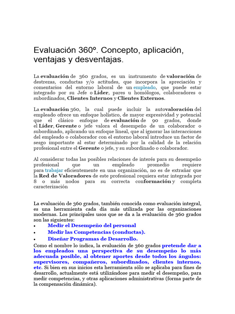 EVALUACION 360 GRADOS | PDF | Evaluación | Metodología de encuesta EVALUACION 360 GRADOS | PDF | Evaluación | Metodología de encuesta
