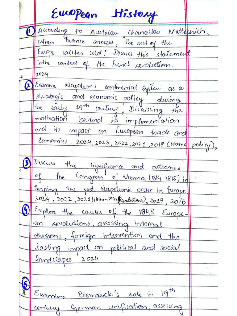 European History Past Papers | PDF