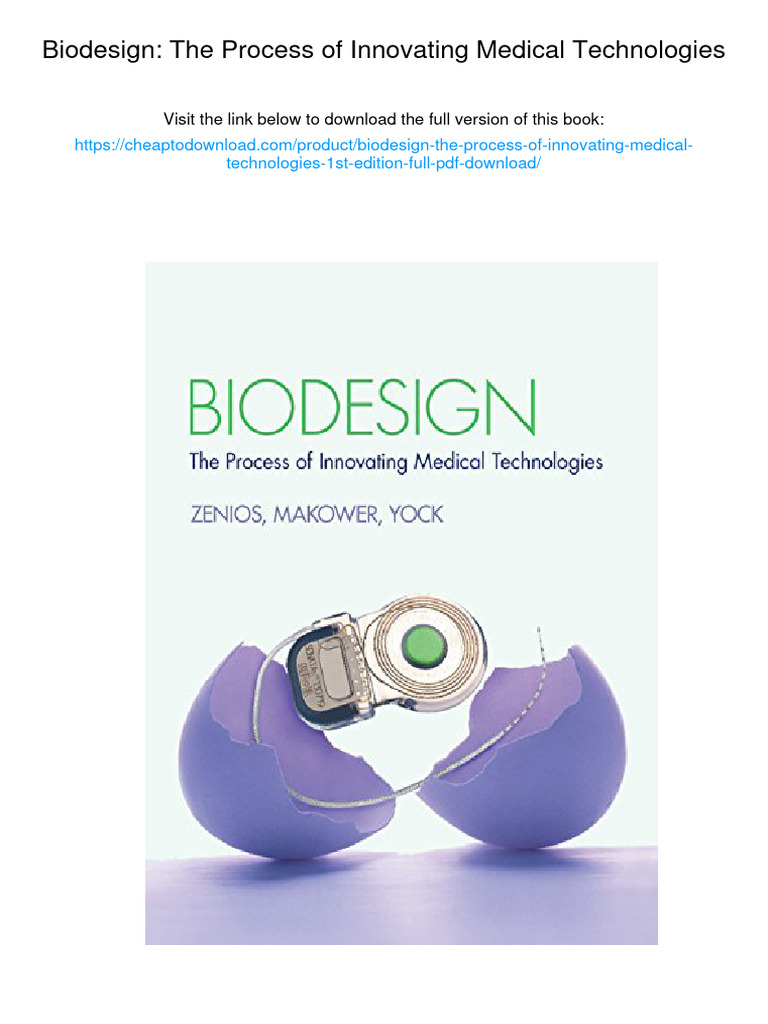 Biodesign: Innovating Medical Technologies | PDF | Entrepreneurship ...