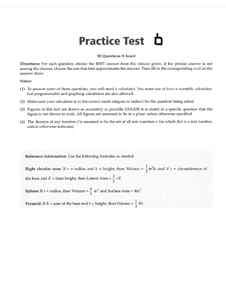 Practice Test 6 Est II | PDF