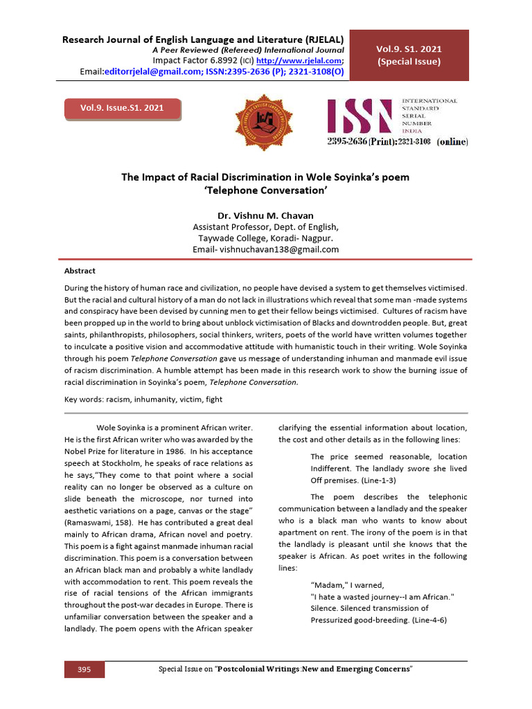 395-397 Dr. Vishnu M. Chavan | PDF | Poetry | Racism